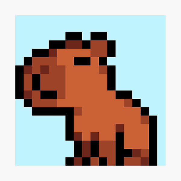 "Smol Pixel Capybara" Photographic Print for Sale by TofuPixel | Redbubble