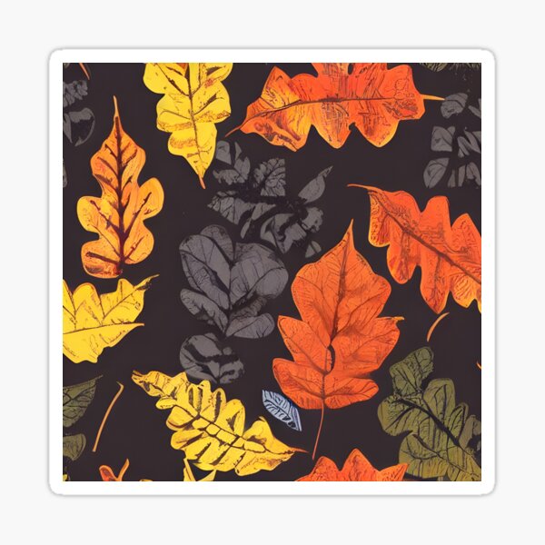 "Autumn Oak Leaves" Sticker for Sale by pinkal | Redbubble