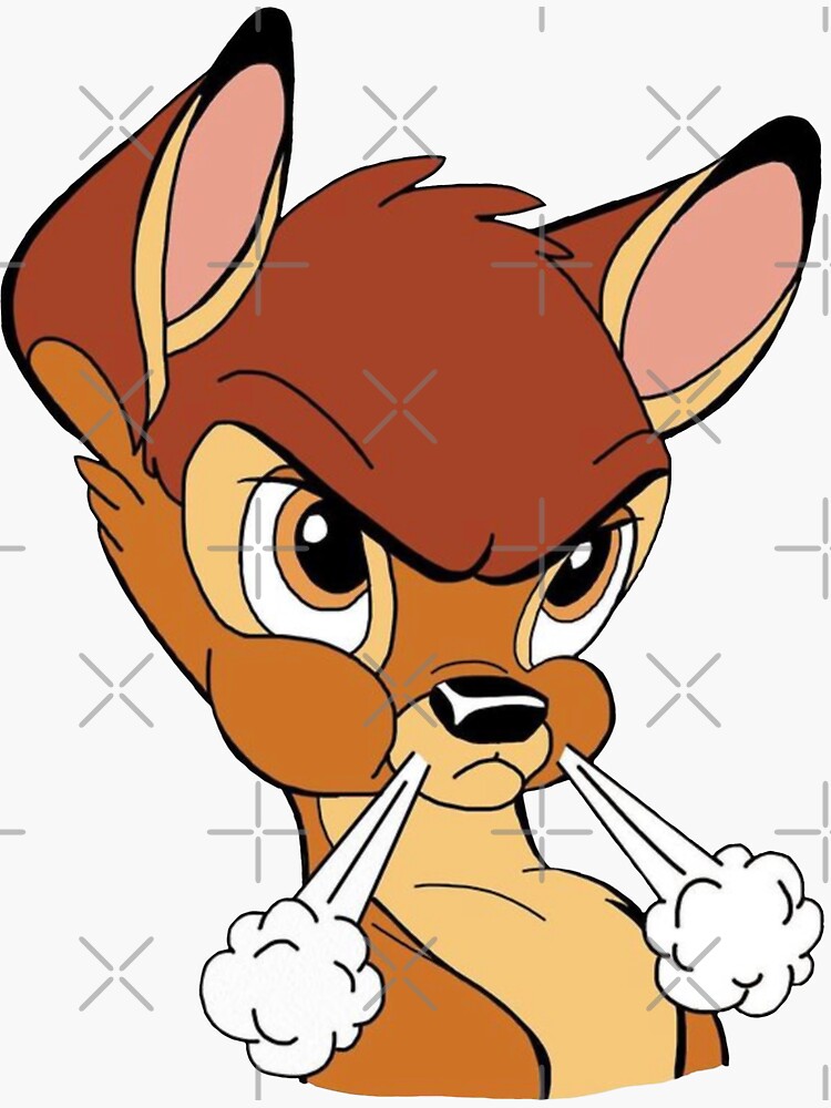"Angry Bambi" Sticker for Sale by bobbihstanson | Redbubble