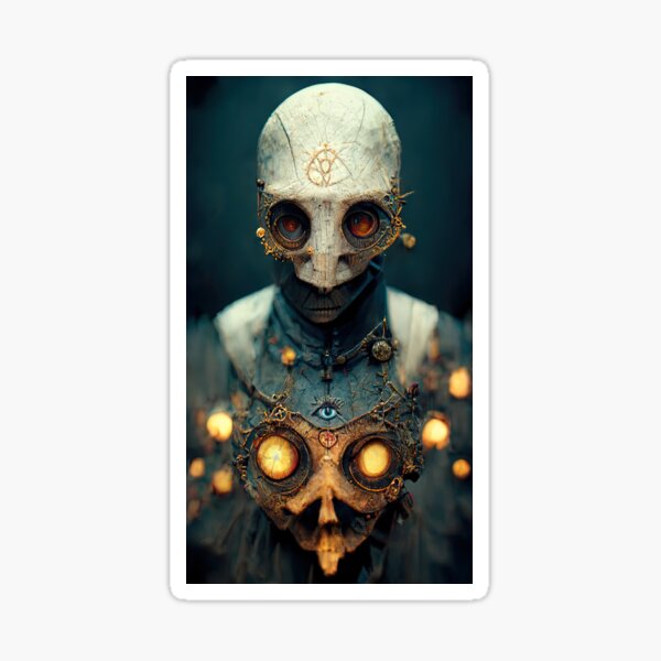 "Clockwork Necromancer" Sticker for Sale by Jacob-Montanez | Redbubble