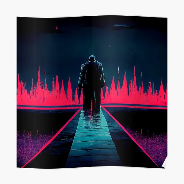 "Synthwave horror" Poster for Sale by AICustomArt | Redbubble