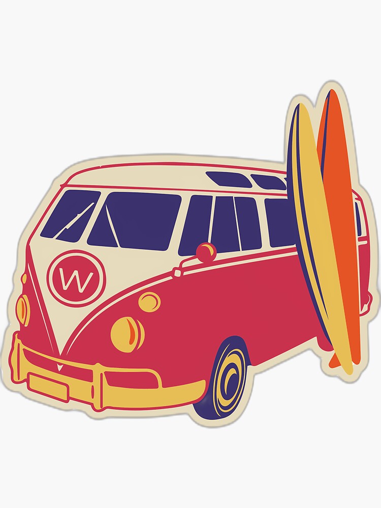 "surf car" Sticker for Sale by LaSalvador | Redbubble