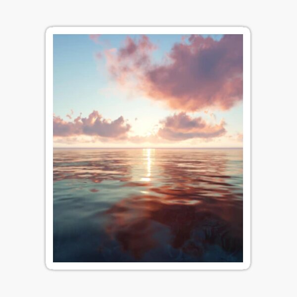 " Cute colourful blue sea or ocean or blue water at sunset design ...