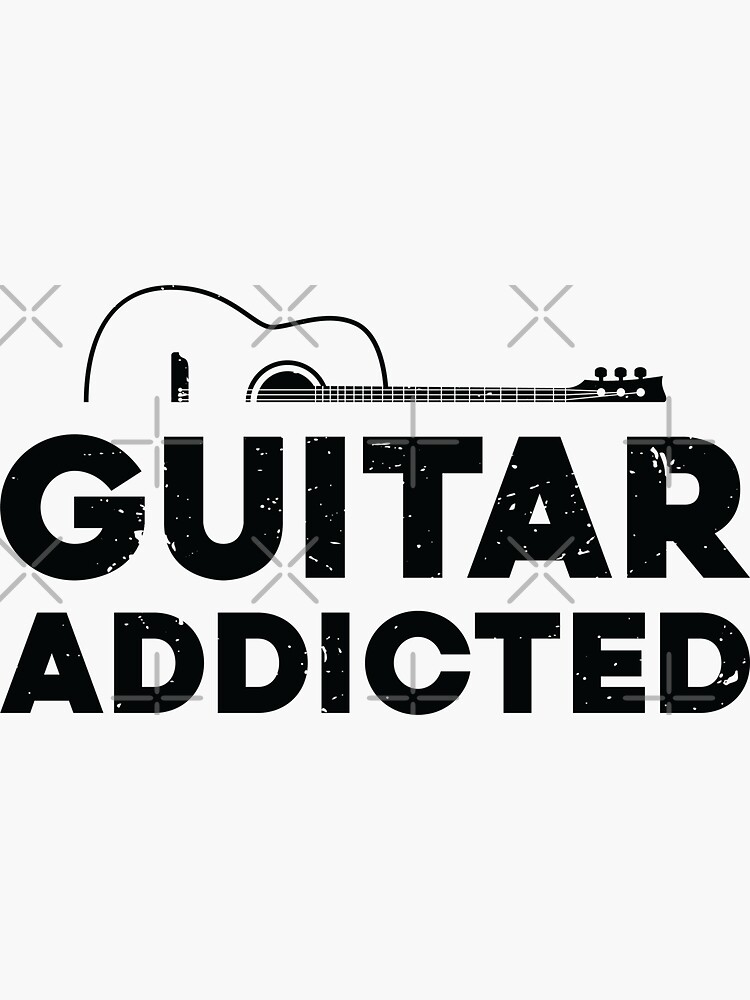 "Guitar Addicted" Sticker for Sale by Kedas | Redbubble