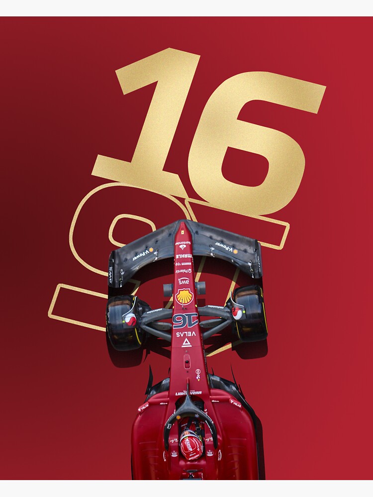 "Charles Leclerc #16 Poster" Sticker for Sale by adrenalinemerch ...
