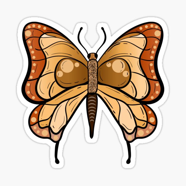 "Brown Butterfly" Sticker for Sale by ArtvikStudio | Redbubble