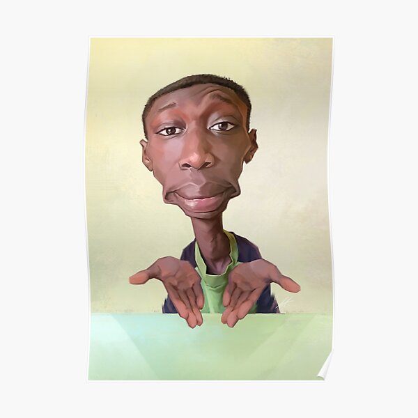 "Khaby Lame Caricature" Poster for Sale by AlbertoAriasART | Redbubble