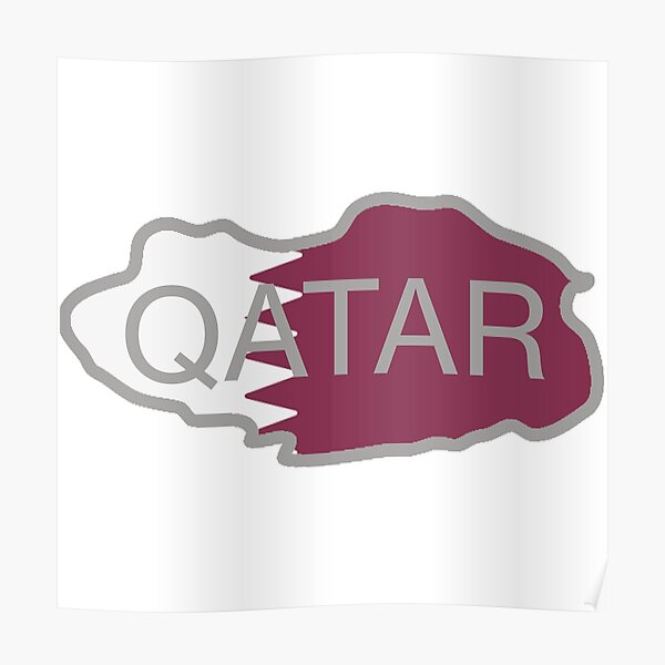 "qatar map flag" Poster for Sale by mafedesign | Redbubble