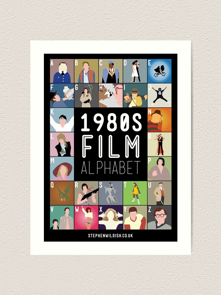"1980's Film Alphabet" Art Print by Wildyles | Redbubble