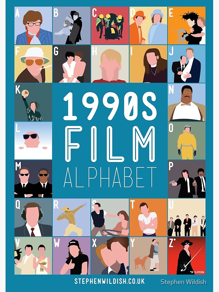 "1990's Film Alphabet" Greeting Card for Sale by Stephen Wildish ...