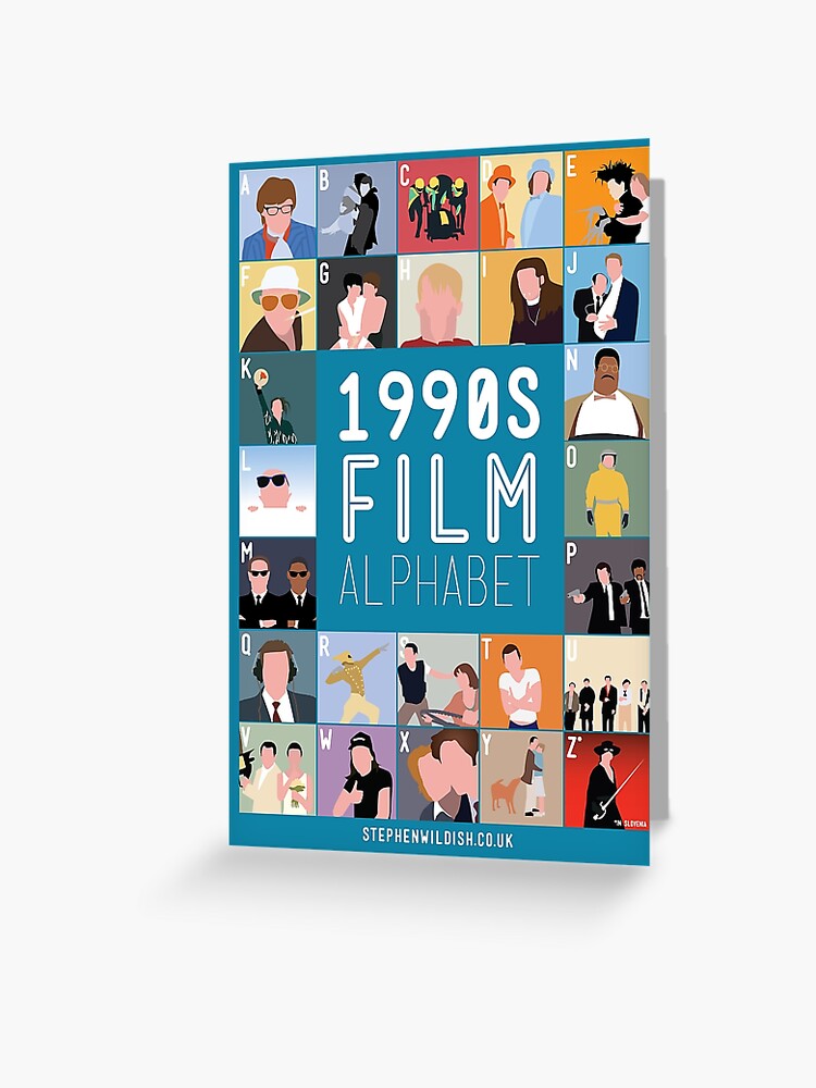 "1990's Film Alphabet" Greeting Card for Sale by Stephen Wildish ...