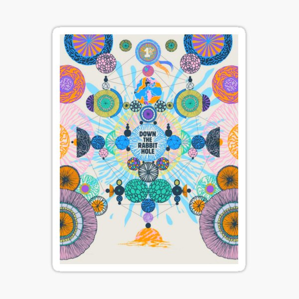 "Down The Rabbit Hole" Sticker by Juanscorner | Redbubble