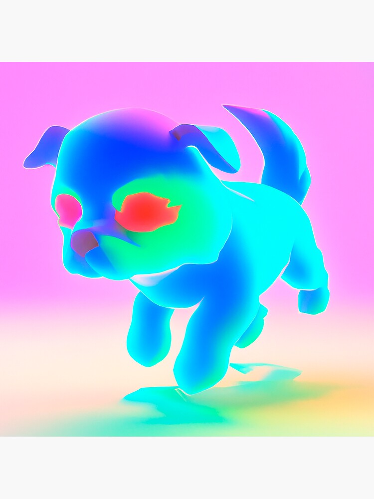 "Vapor Synthwave Dog" Sticker for Sale by imagincrazy | Redbubble