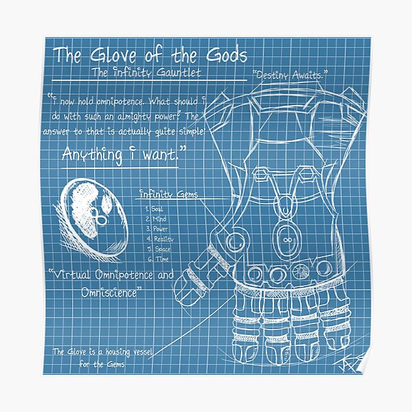 "Infinity Gauntlet blueprint" Poster by JaderadeScoot | Redbubble