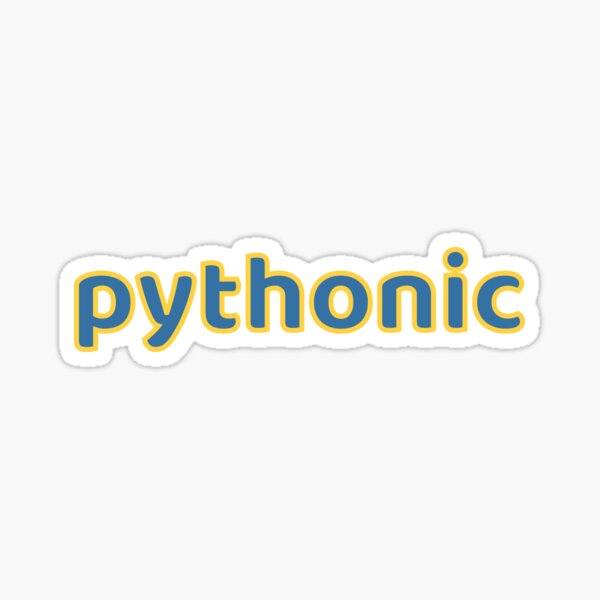 Pythonic Python Programmer Blueyellow Text Design Sticker For Sale By Geeksta Redbubble