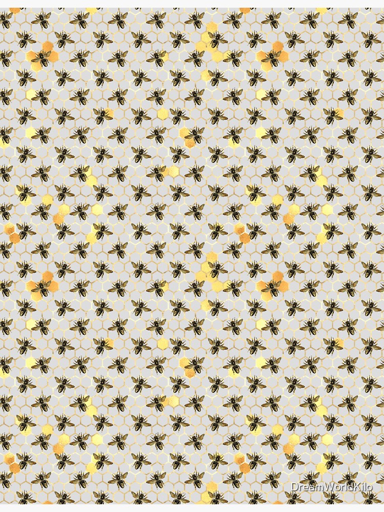 "honey bee comb pattern, bees" Sticker for Sale by DreamWorldKilo ...