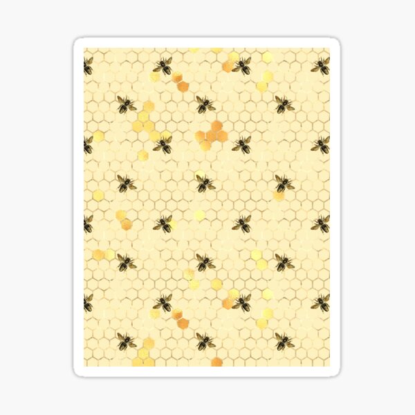 "honey bee comb pattern, vintage bees" Sticker for Sale by DreamWorldKilo | Redbubble