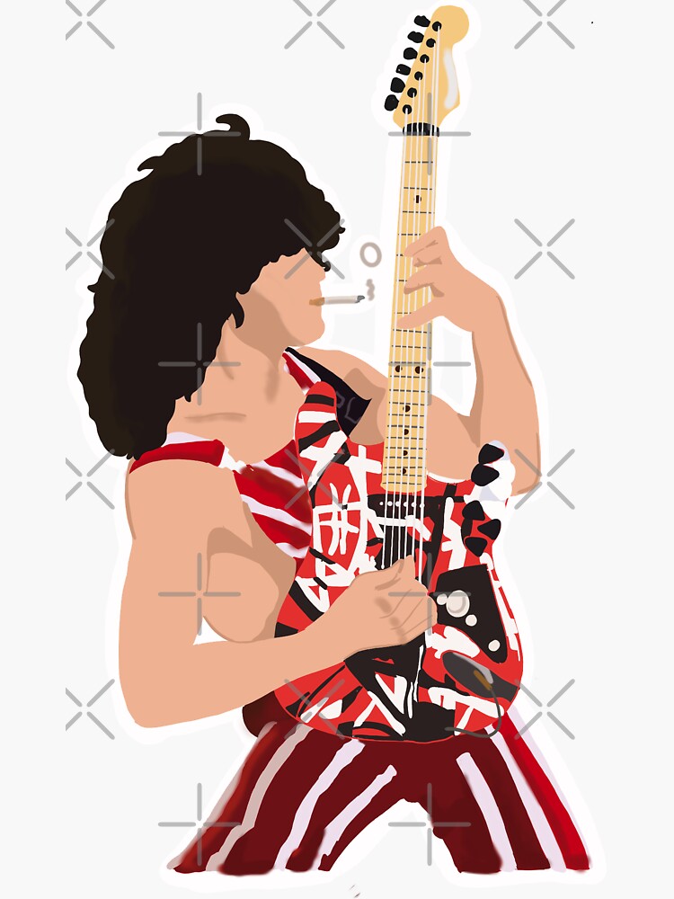 "Eddie Van Halen" Sticker for Sale by island-uprising | Redbubble