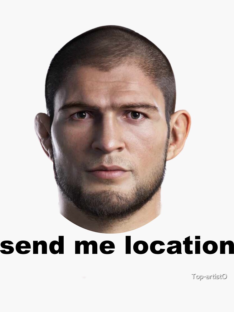 "send me location(khabib UFC fighter )" Sticker for Sale by Top-artistO ...