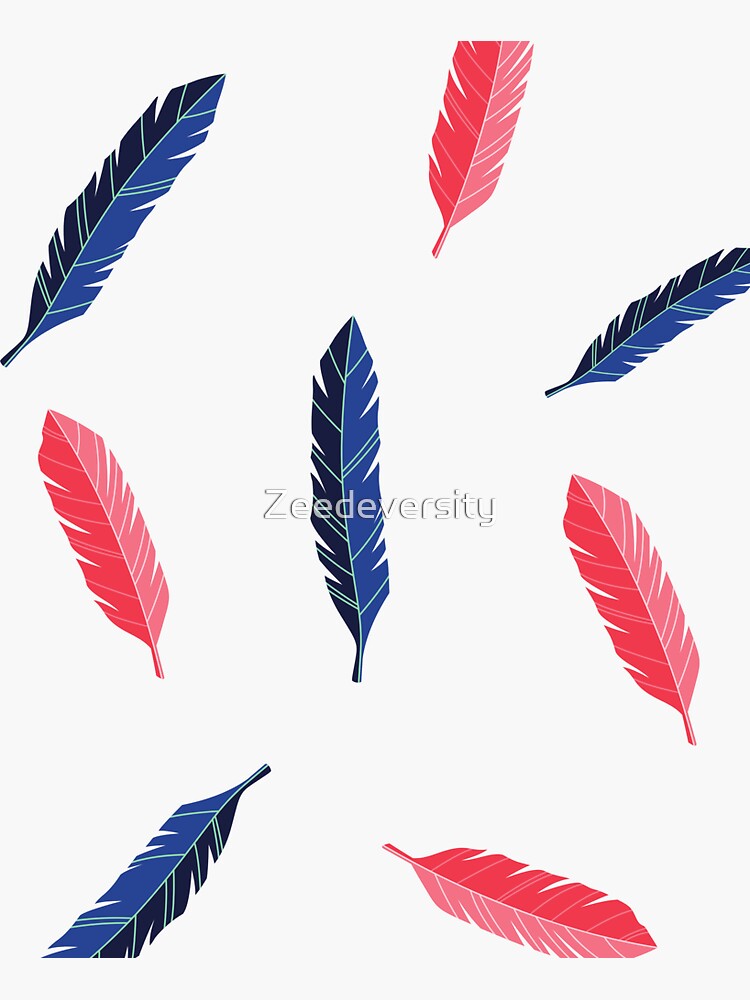 "Red Indian Feather" Sticker for Sale by Zeedeversity | Redbubble