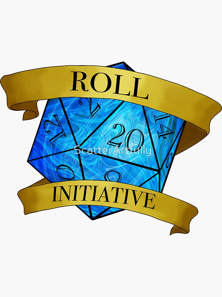 "Roll Initiative" Sticker for Sale by ScatterArtfully | Redbubble