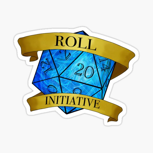 "Roll Initiative" Sticker for Sale by ScatterArtfully | Redbubble