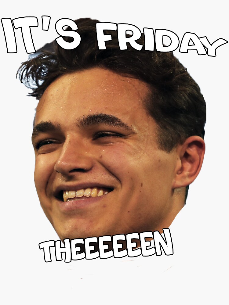 "Lando Norris - It's Friday Theen" Sticker for Sale by rpstvs | Redbubble