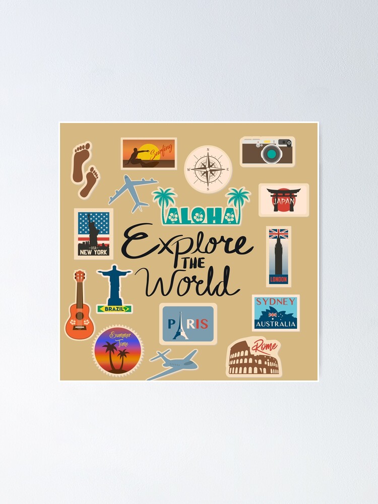 "Explore The World - Travel Quote" Poster for Sale by ArtOfStars ...