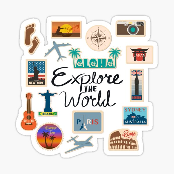 "Explore The World - Travel Quote" Sticker for Sale by ArtOfStars ...