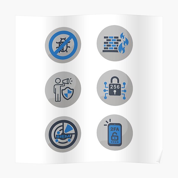 "Cybersecurity Technical Controls Icons" Poster for Sale by Fsestyle ...