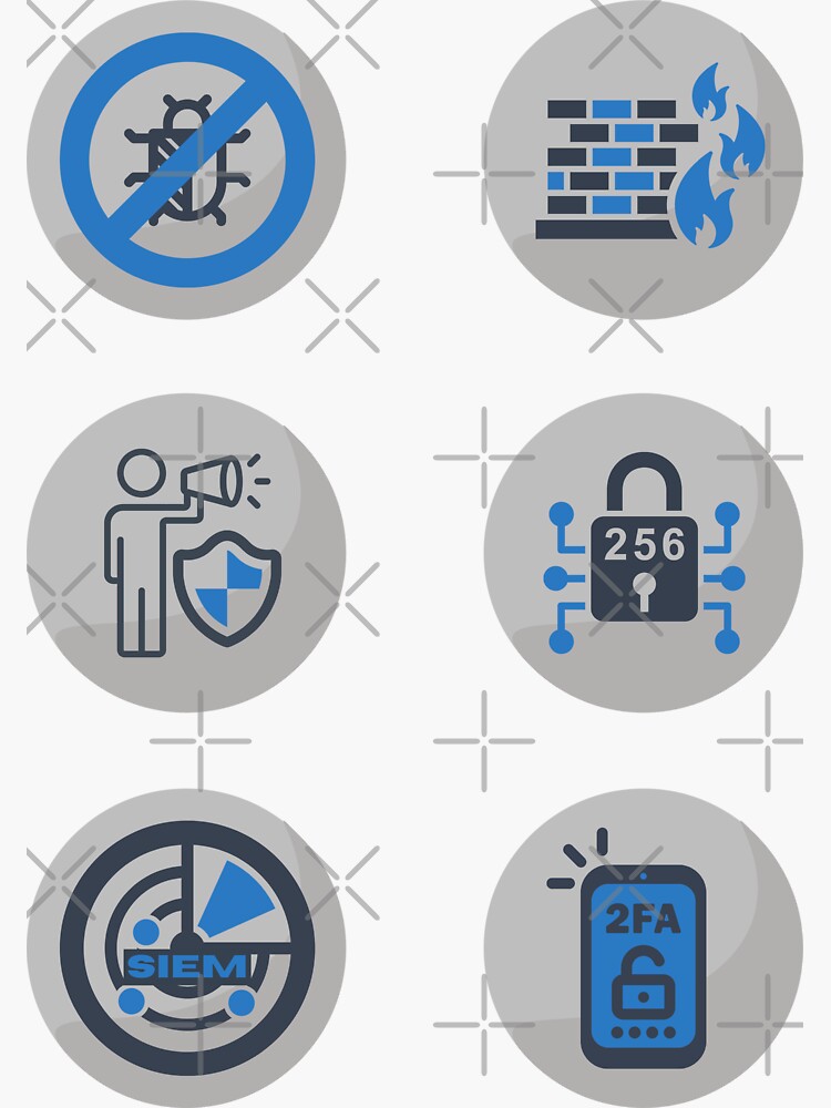 "Cybersecurity Technical Controls Icons" Sticker for Sale by Fsestyle ...