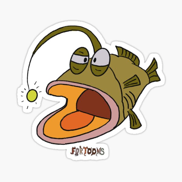 "Goofy Angler" Sticker for Sale by FortoonStore | Redbubble
