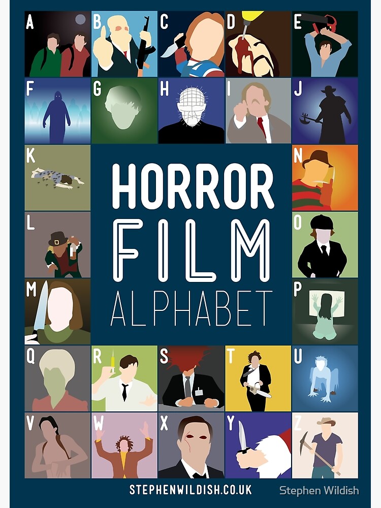 "Horror Film Alphabet" Poster for Sale by Wildyles | Redbubble