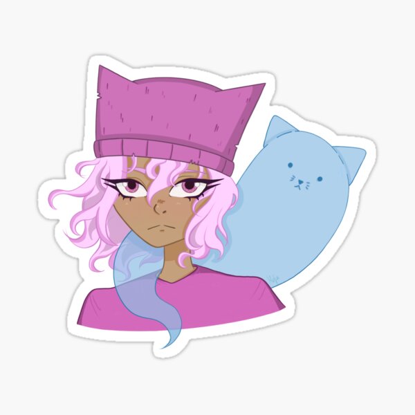 "Ghost Cat Girl" Sticker for Sale by Maja-Straadt | Redbubble