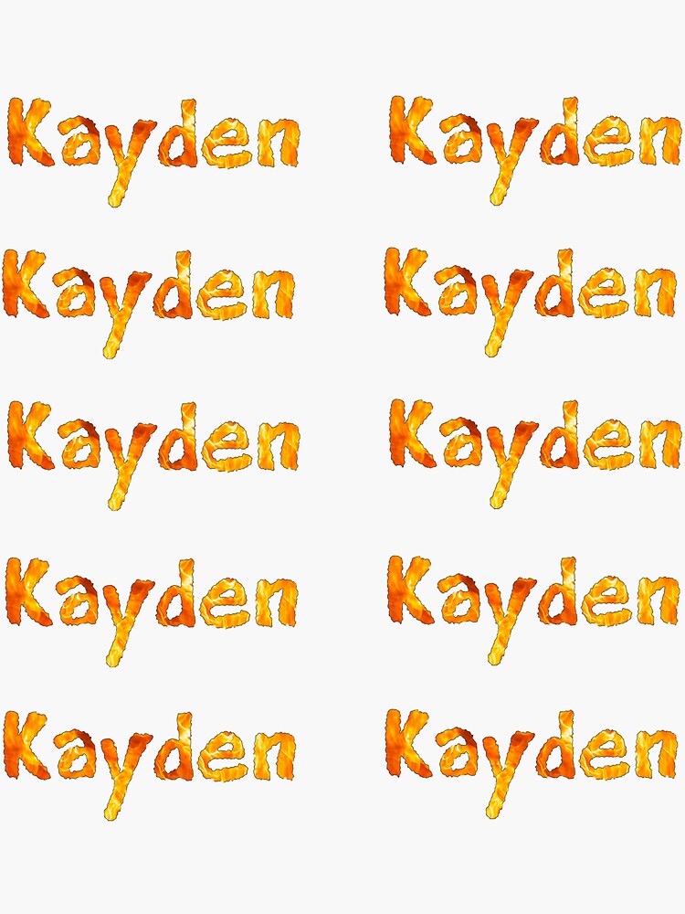 "Kayden flames name sticker pack." Sticker for Sale by tshirtsmash ...
