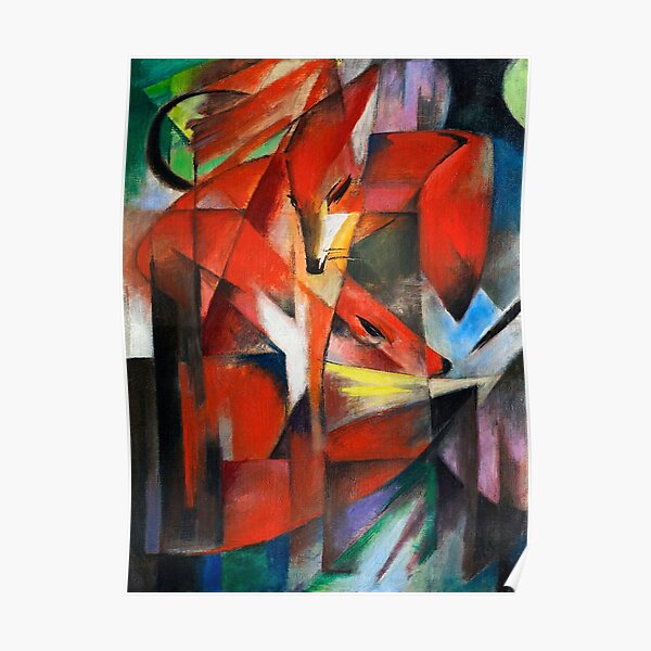 "The Foxes Cubist Modern art by Franz Marc" Poster for Sale by ...