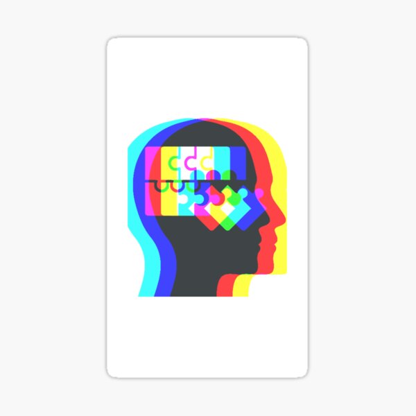 "puzzle head man memory repetition" Sticker for Sale by KoKodesing ...