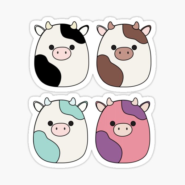 " Squishmallow animals pack cow" Sticker for Sale by Akhsay | Redbubble