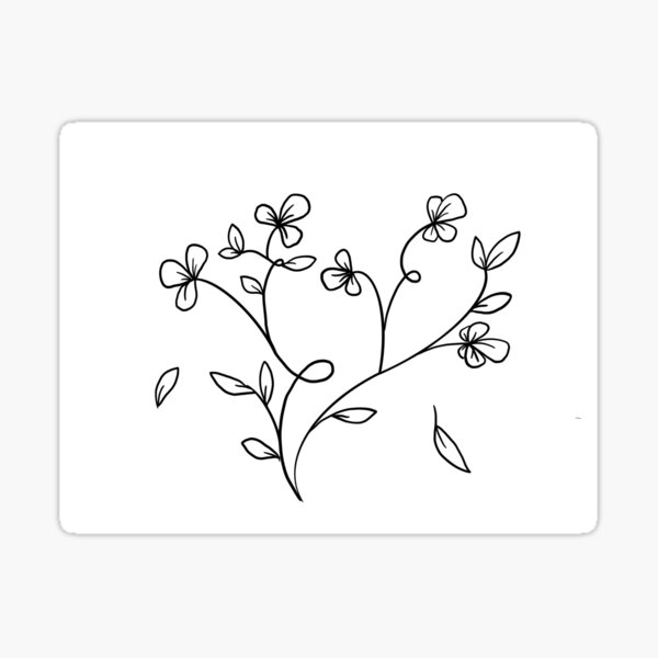 "aesthetic black line flower pattern" Sticker for Sale by KeddyNick ...