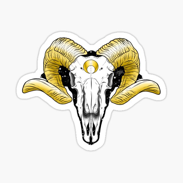 "Celestial Animals Ram skull" Sticker for Sale by Bantambb | Redbubble