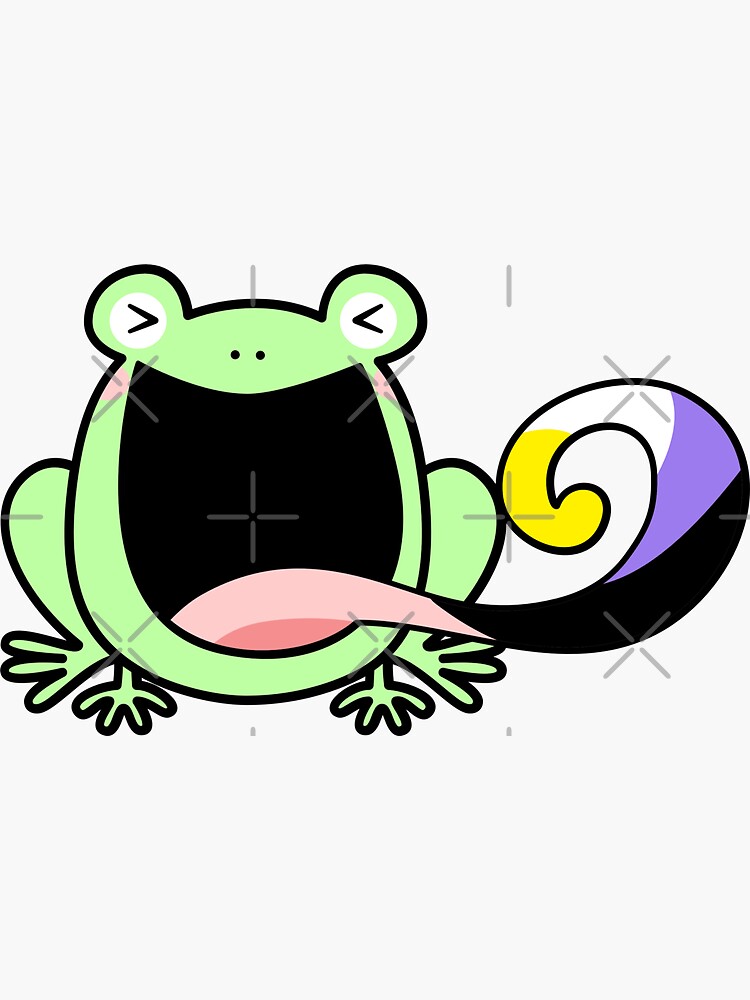 "LGBTQ Non-Binary Pride flag frog" Sticker for Sale by pookkudesign | Redbubble