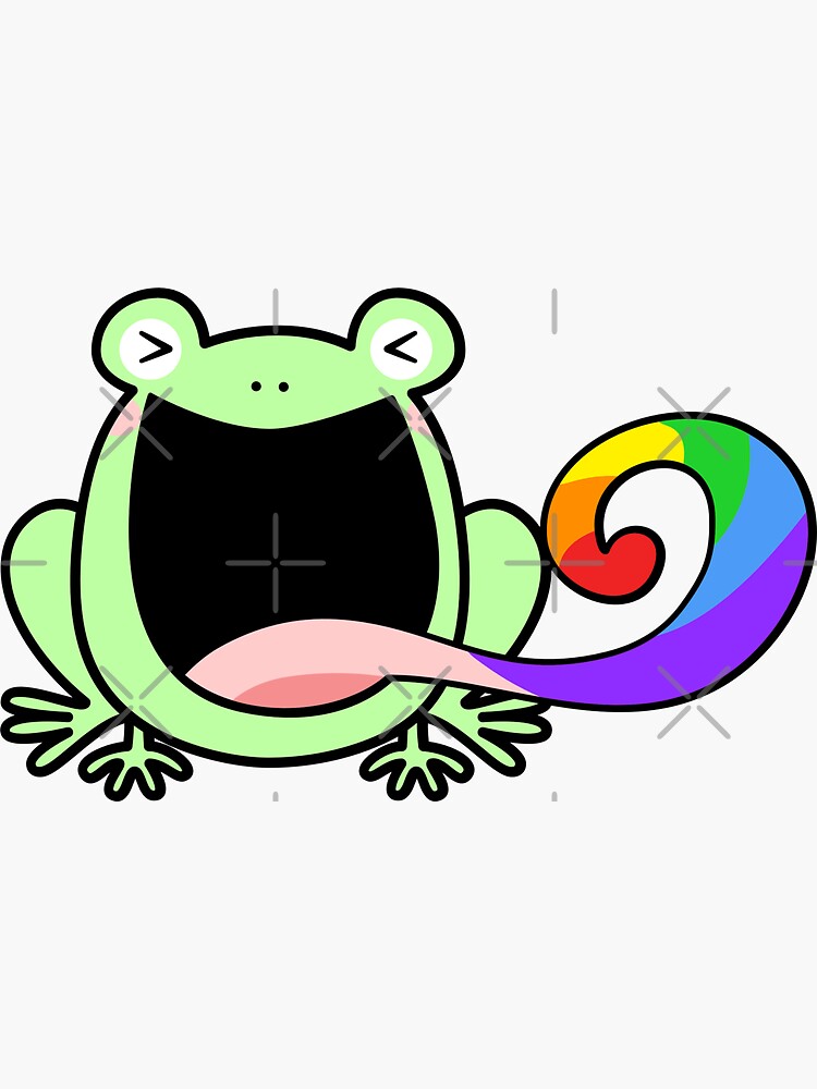 "LGBTQ Rainbow Pride flag frog" Sticker for Sale by pookkudesign ...