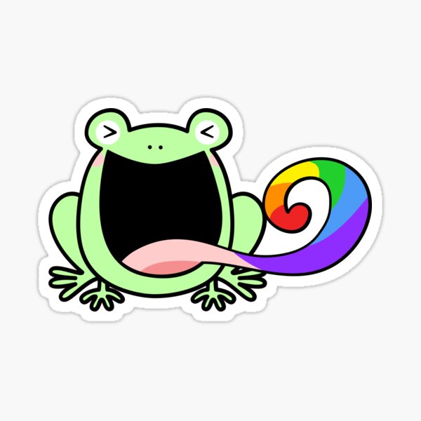 "LGBTQ Rainbow Pride flag frog" Sticker for Sale by pookkudesign ...