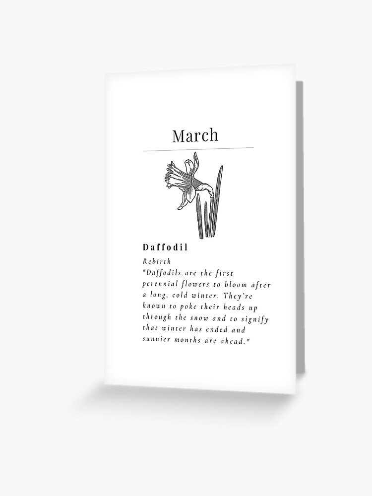 "Minimalistic Birth flower March Daffodil flower meaning Rebirth ...
