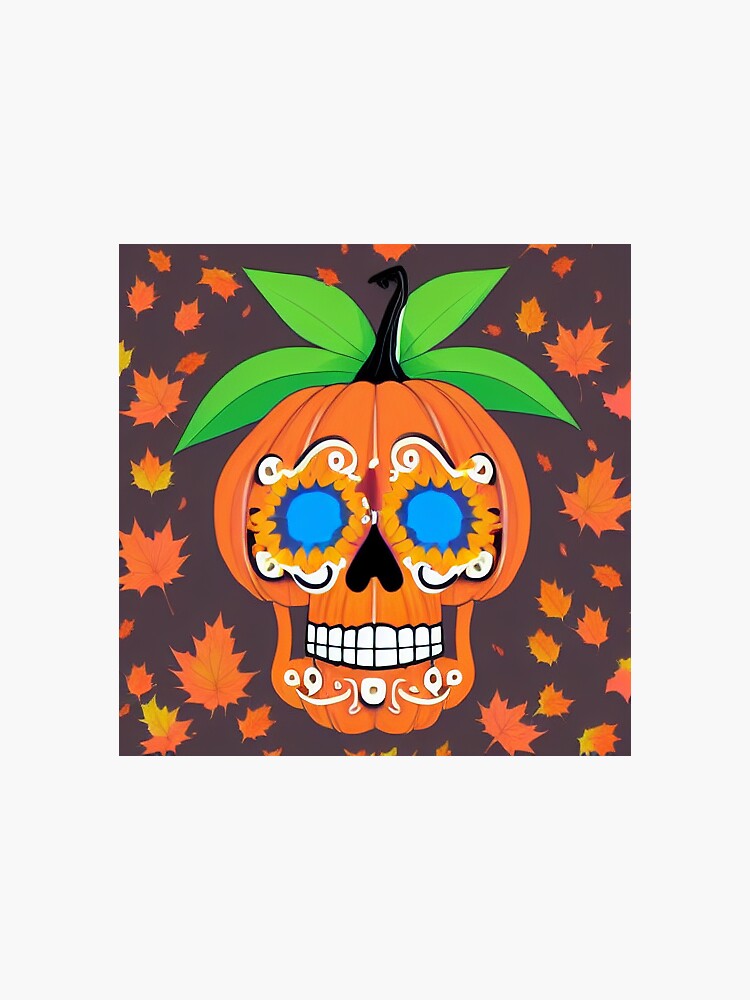 "Dia de los Muertos/Day of the Dead Jack-o-Lantern Skull, Fall/Autumn ...