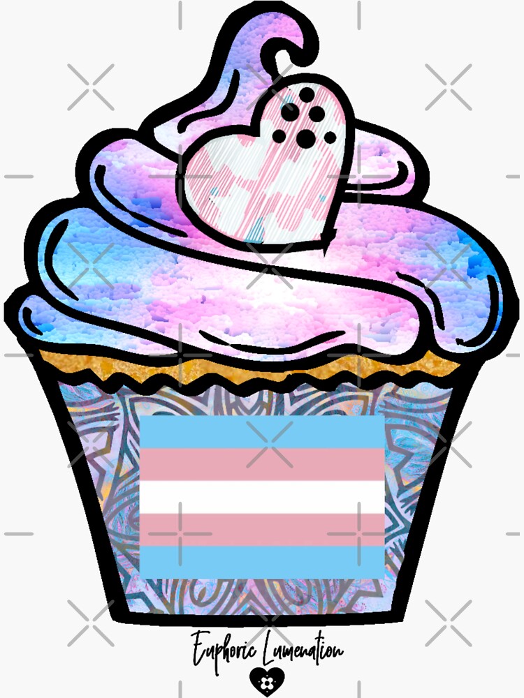 "Trans Pride Cupcake!" Sticker for Sale by ELDigitals | Redbubble