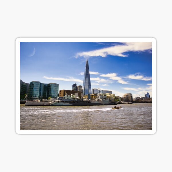 "Thames cityscape with HMS Belfast" Sticker for Sale by BrixhamArt ...