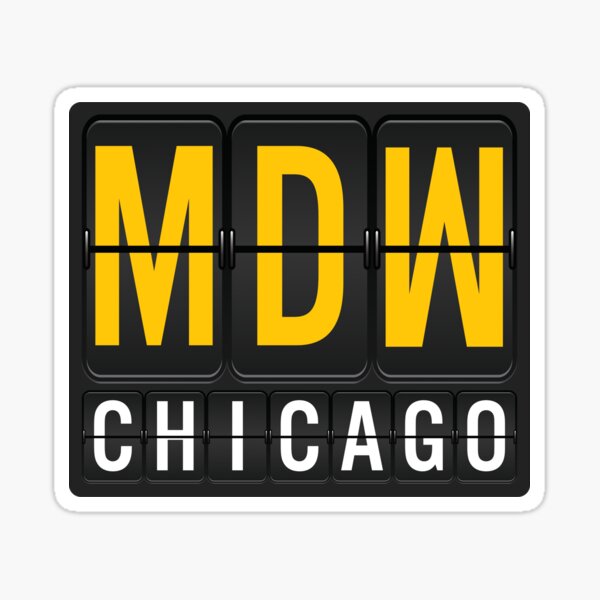 "MDW - Chicago Midway Airport Code" Sticker for Sale by albertellenich ...