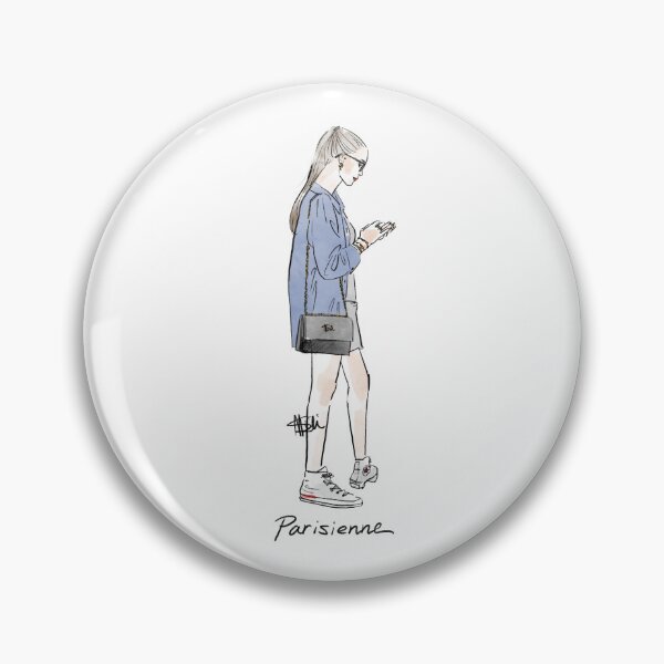 "Parisienne - Léa" Pin for Sale by MistiIe | Redbubble