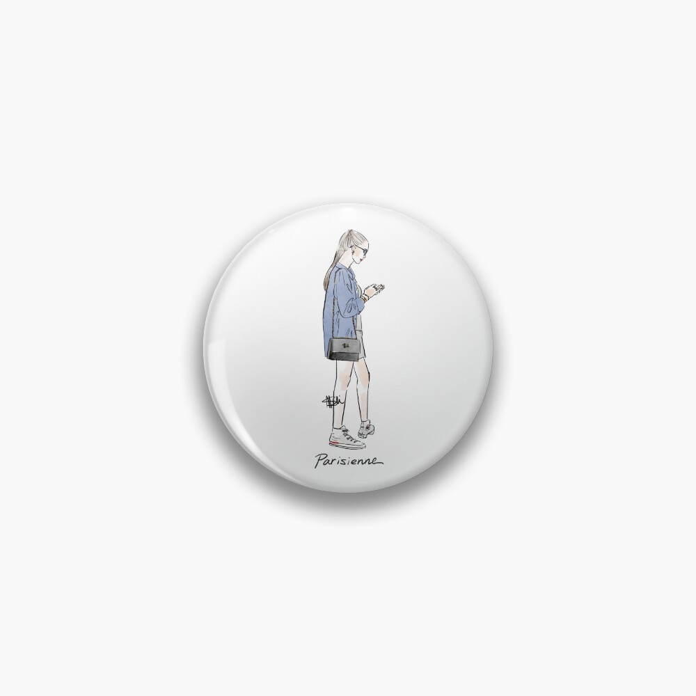 "Parisienne - Léa" Pin for Sale by MistiIe | Redbubble